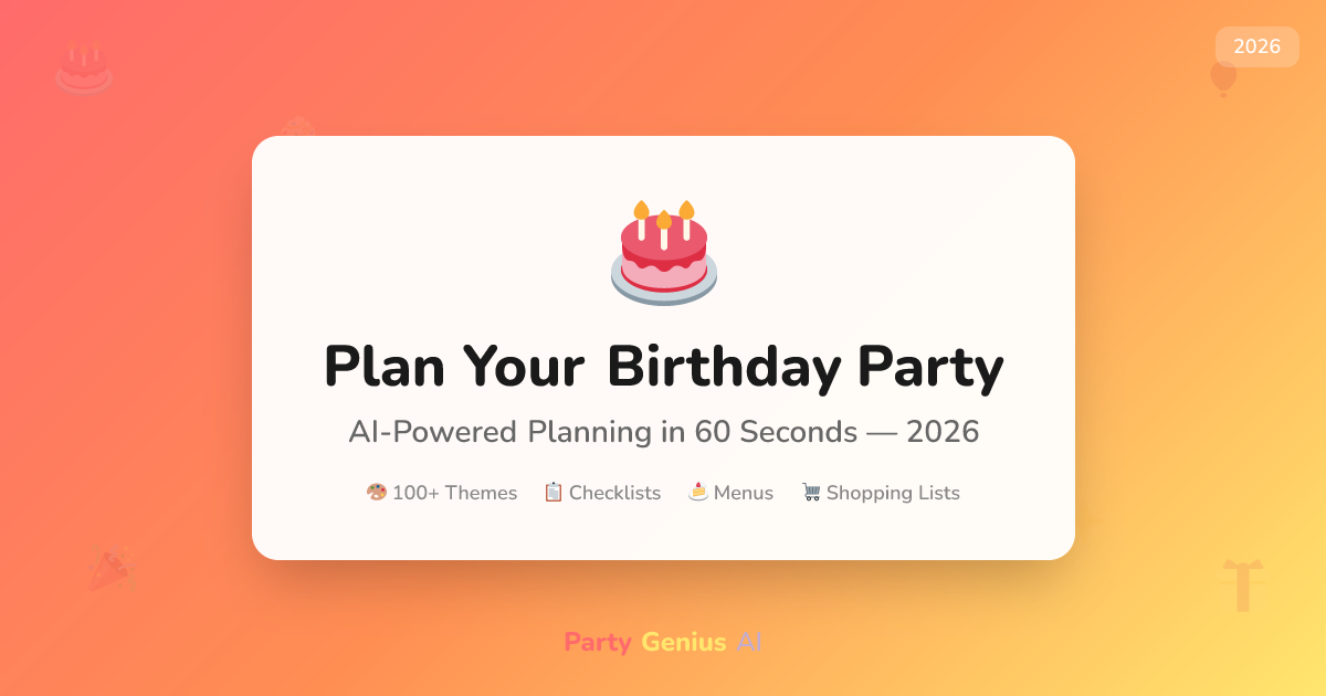 Free AI Birthday Party Planner | Plan in 60 Seconds | Party Genius AI