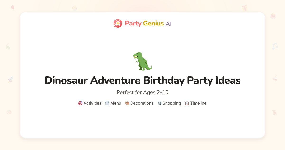 Dinosaur Adventure Birthday Party Ideas 2026 | Party Genius
